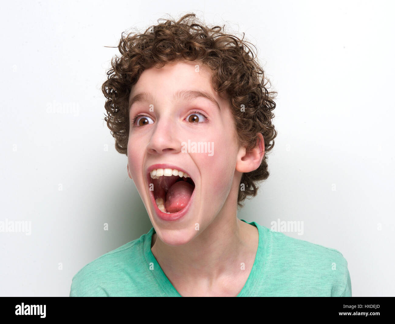 Male child mouth open surprised hi-res stock photography and images - Alamy