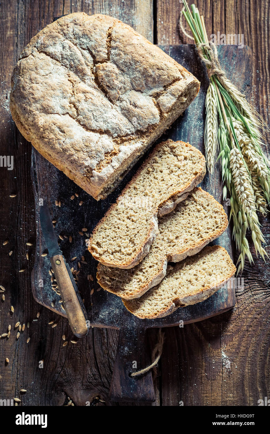 Closeup of fresh bread with whole grains Stock Photo - Alamy