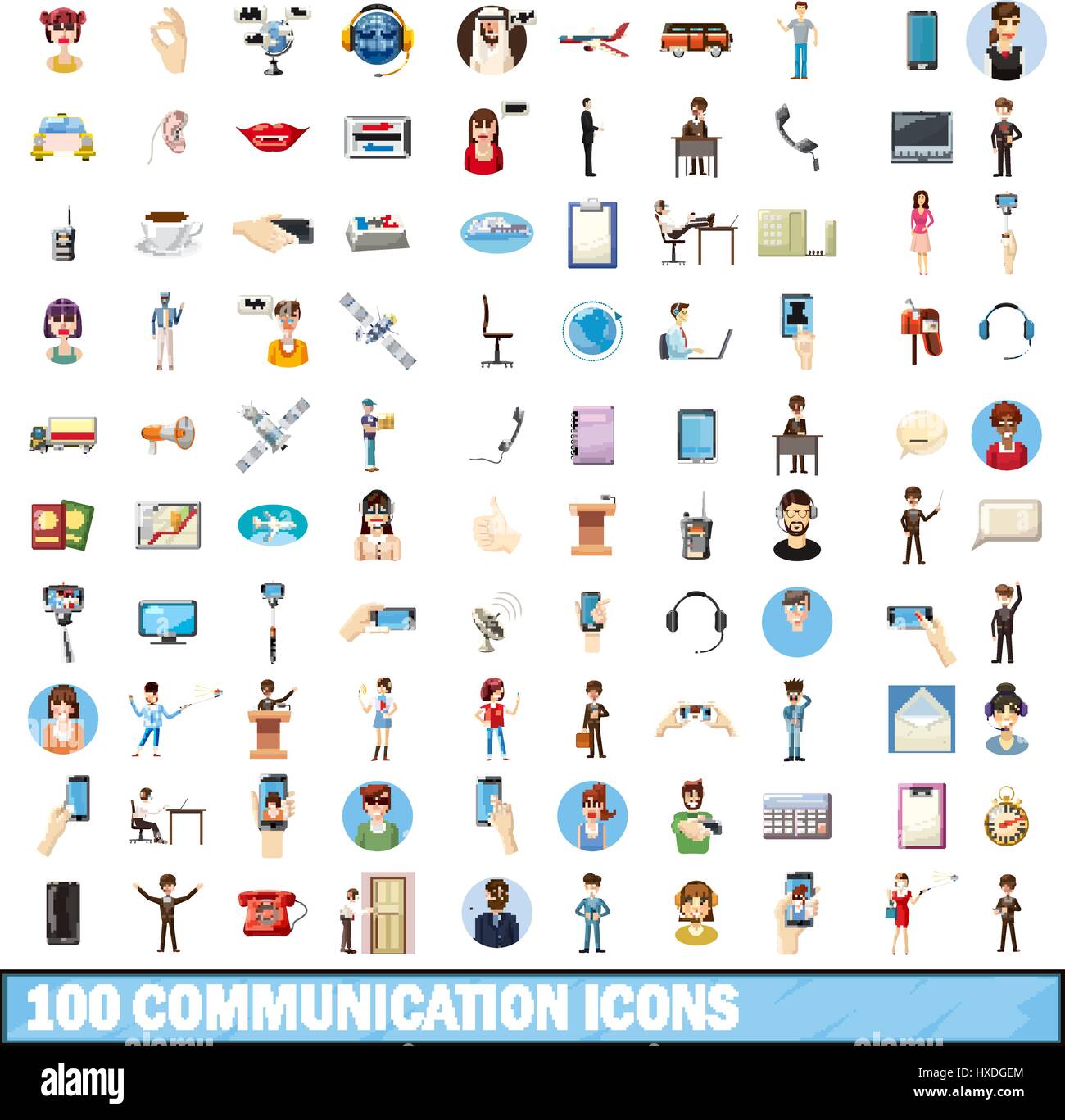 100 communication icons set, cartoon style Stock Vector Image & Art - Alamy