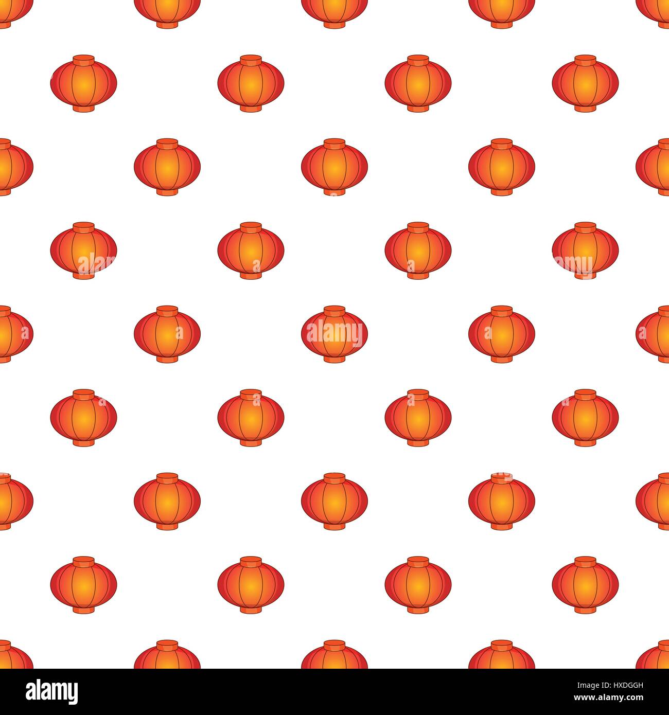 Oriental red lantern pattern, cartoon style Stock Vector Image & Art ...