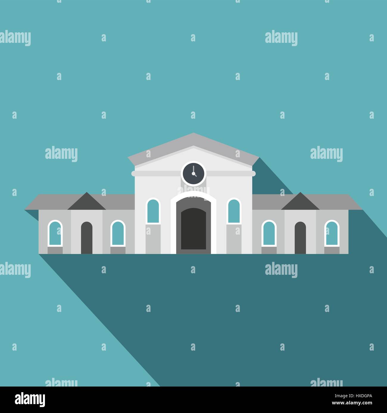 Railway station building icon, flat style Stock Vector Image & Art - Alamy