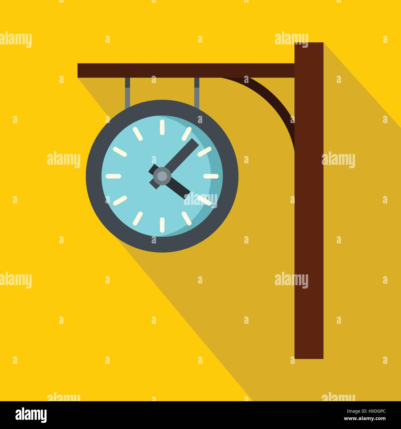 Station clock icon, flat style Stock Vector Image & Art - Alamy