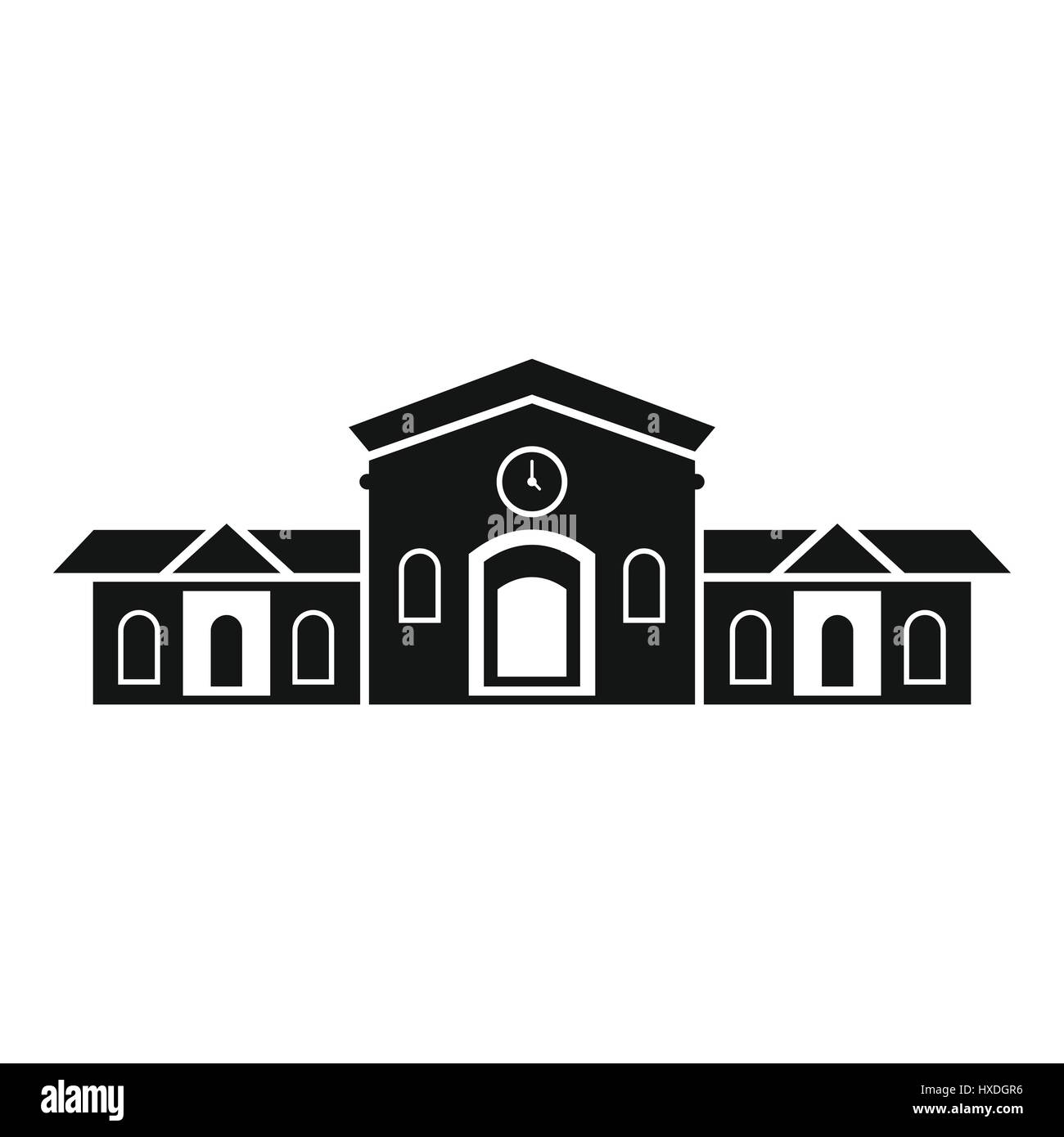 Railway station building icon, simple style Stock Vector Image & Art ...