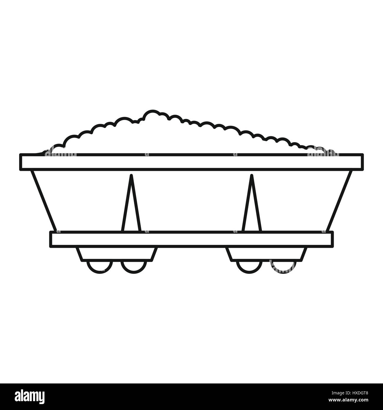 Coal trolley icon, outline style Stock Vector Image & Art - Alamy