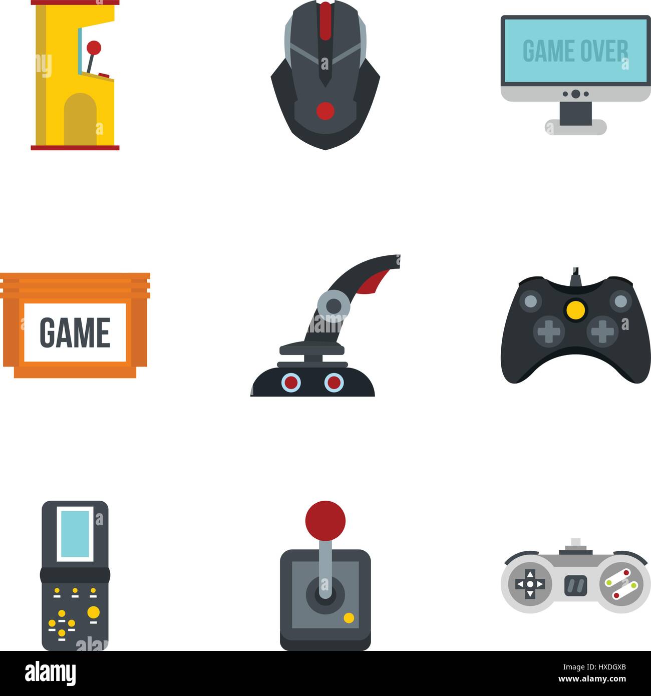 Game online icons set, flat style Stock Vector Image & Art - Alamy