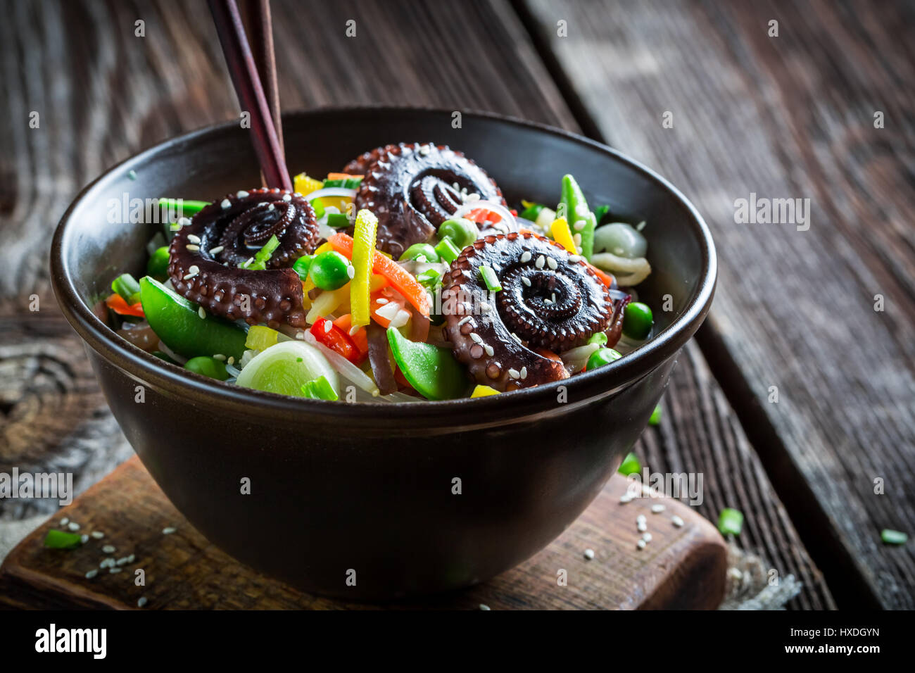Chinese mix vegetables with octopus Stock Photo - Alamy