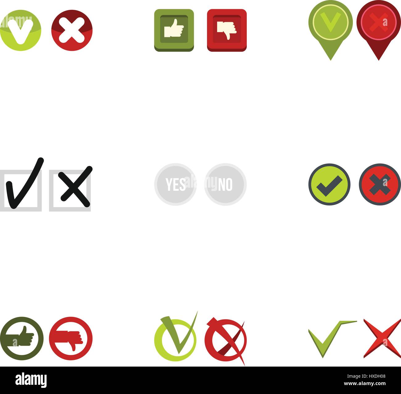 Tick icons set, flat style Stock Vector Image & Art - Alamy