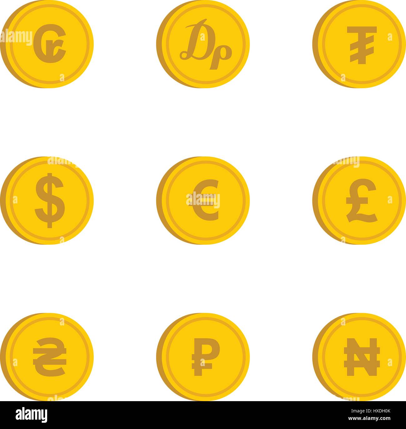 Currency icons set, flat style Stock Vector Image & Art - Alamy