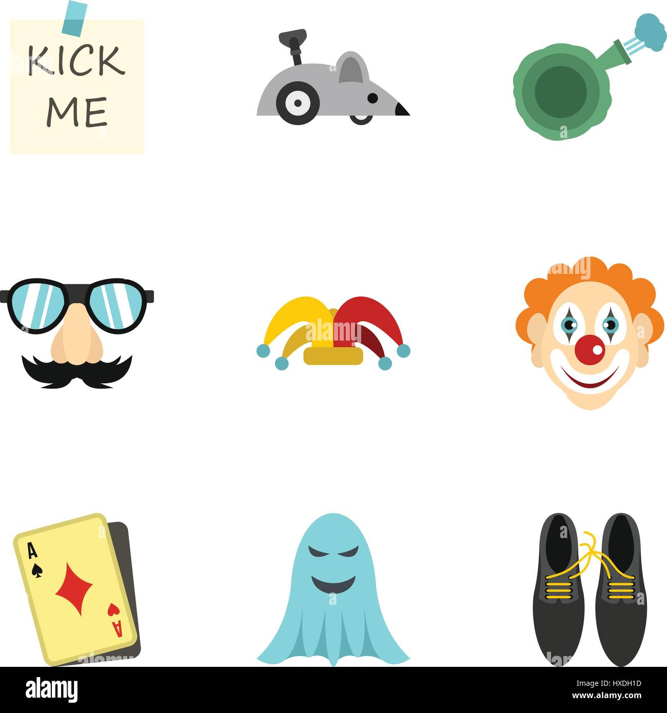 Funny joke icons set, flat style Stock Vector Image & Art - Alamy