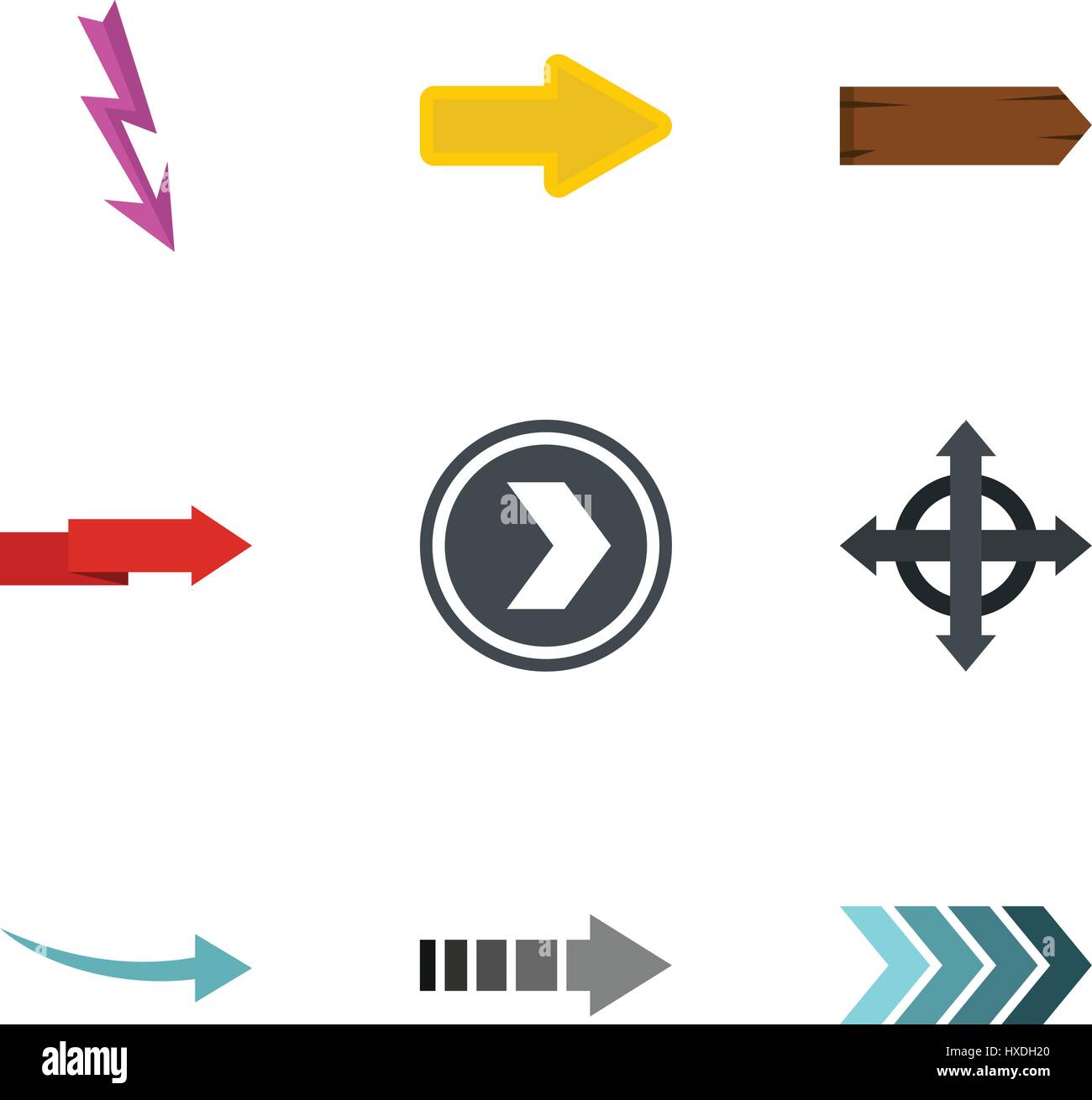 Pointer icons set, flat style Stock Vector Image & Art - Alamy