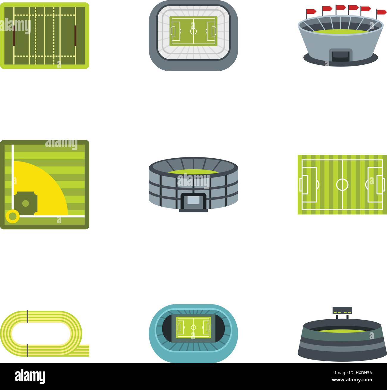 Stadium icons set, flat style Stock Vector Image & Art - Alamy