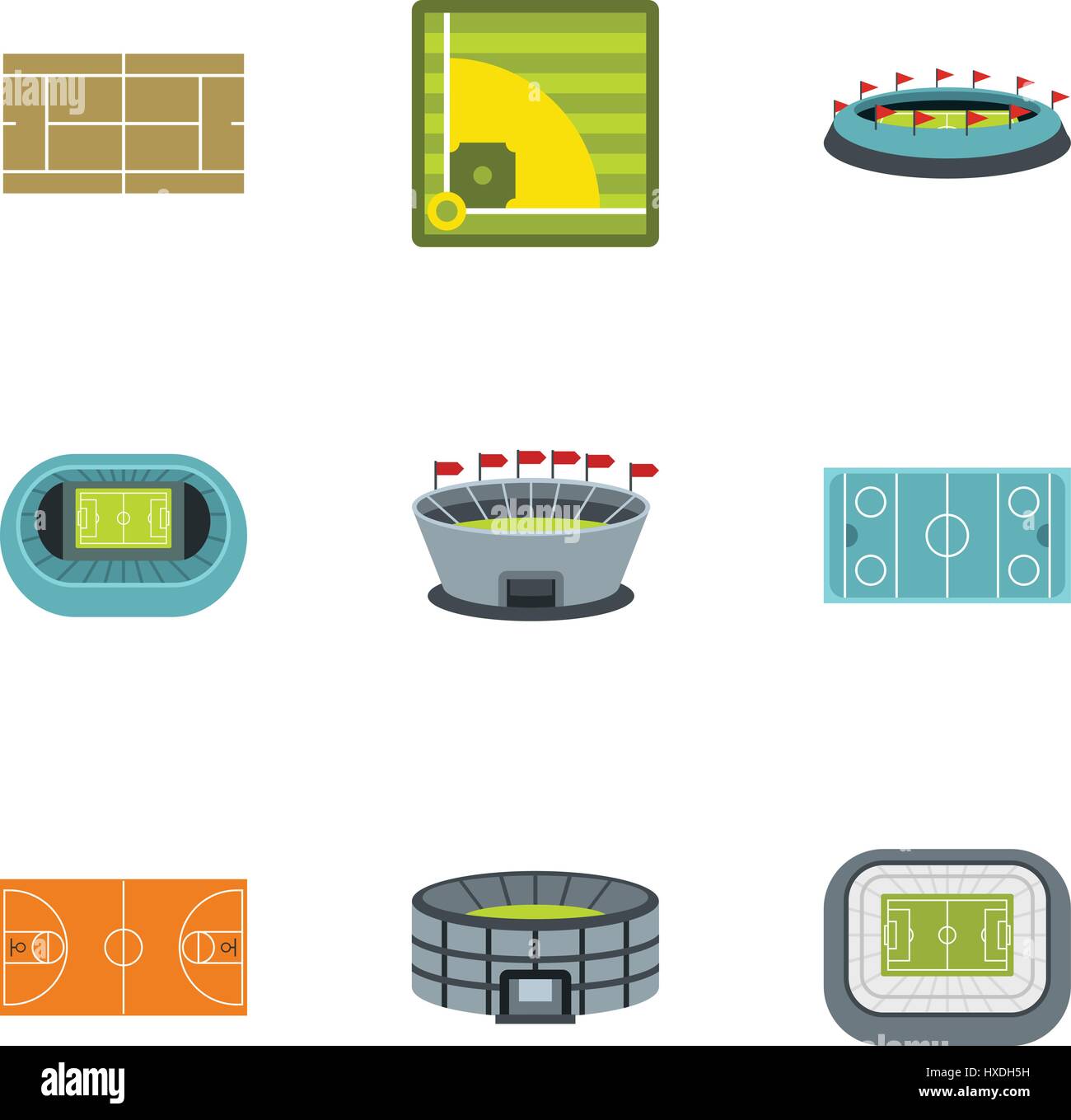 Sports complex icons set, flat style Stock Vector Image & Art - Alamy