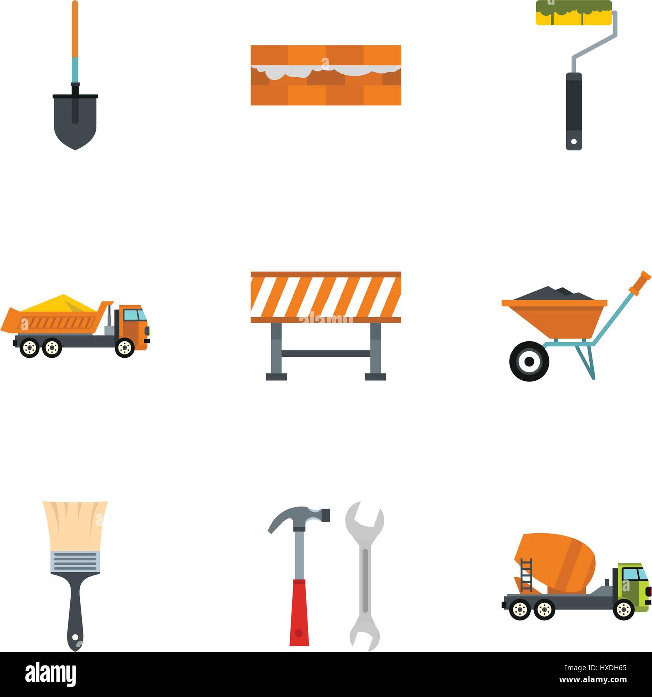Building tools icons set, flat style Stock Vector Image & Art - Alamy