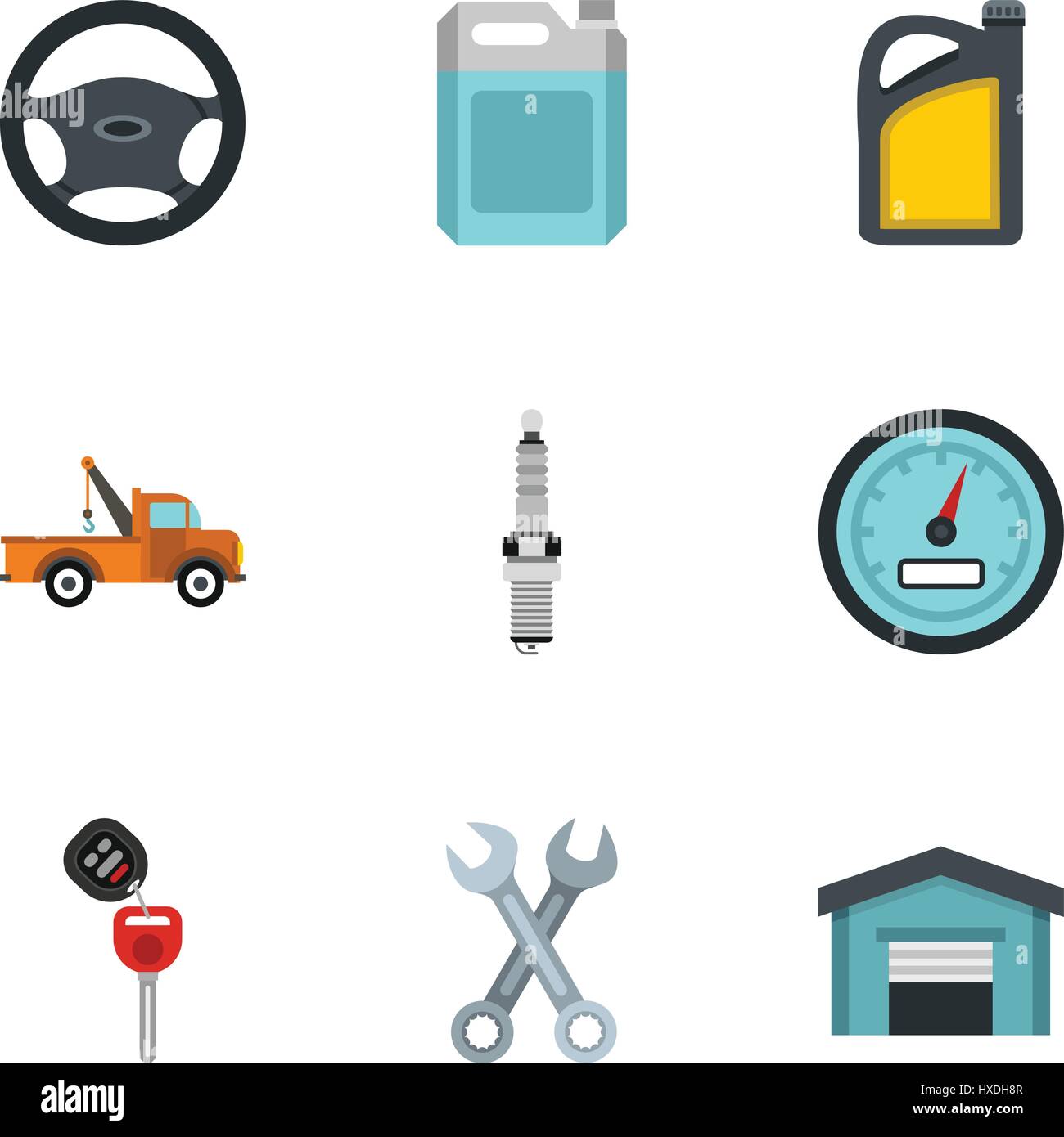 Repair machine icons set, flat style Stock Vector Image & Art - Alamy