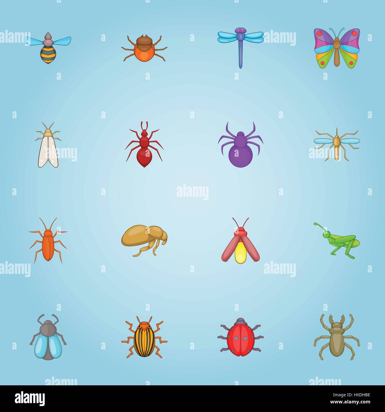 Insects icons set, cartoon style Stock Vector Image & Art - Alamy