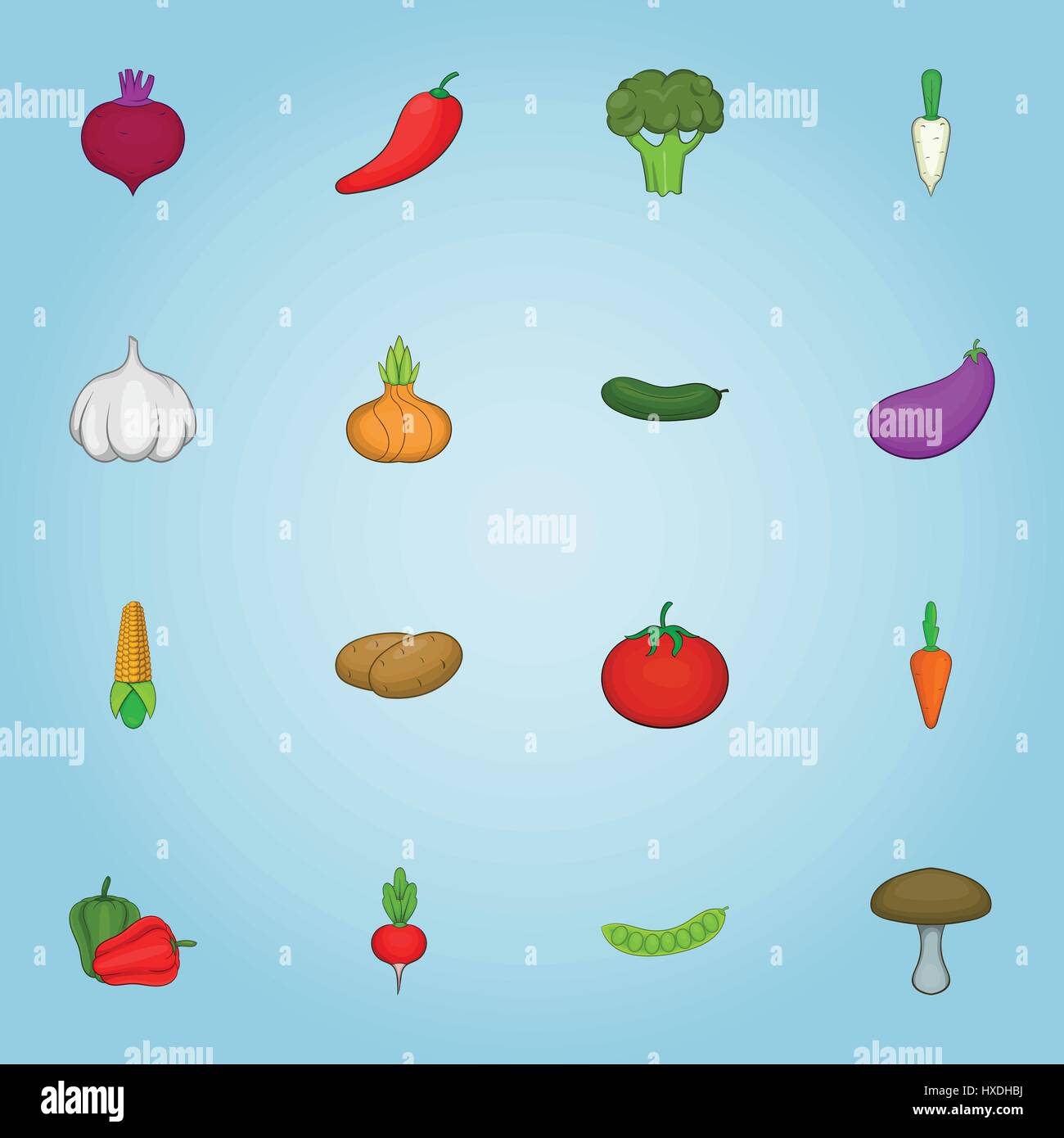 Vegetables icons set, cartoon style Stock Vector Image & Art - Alamy
