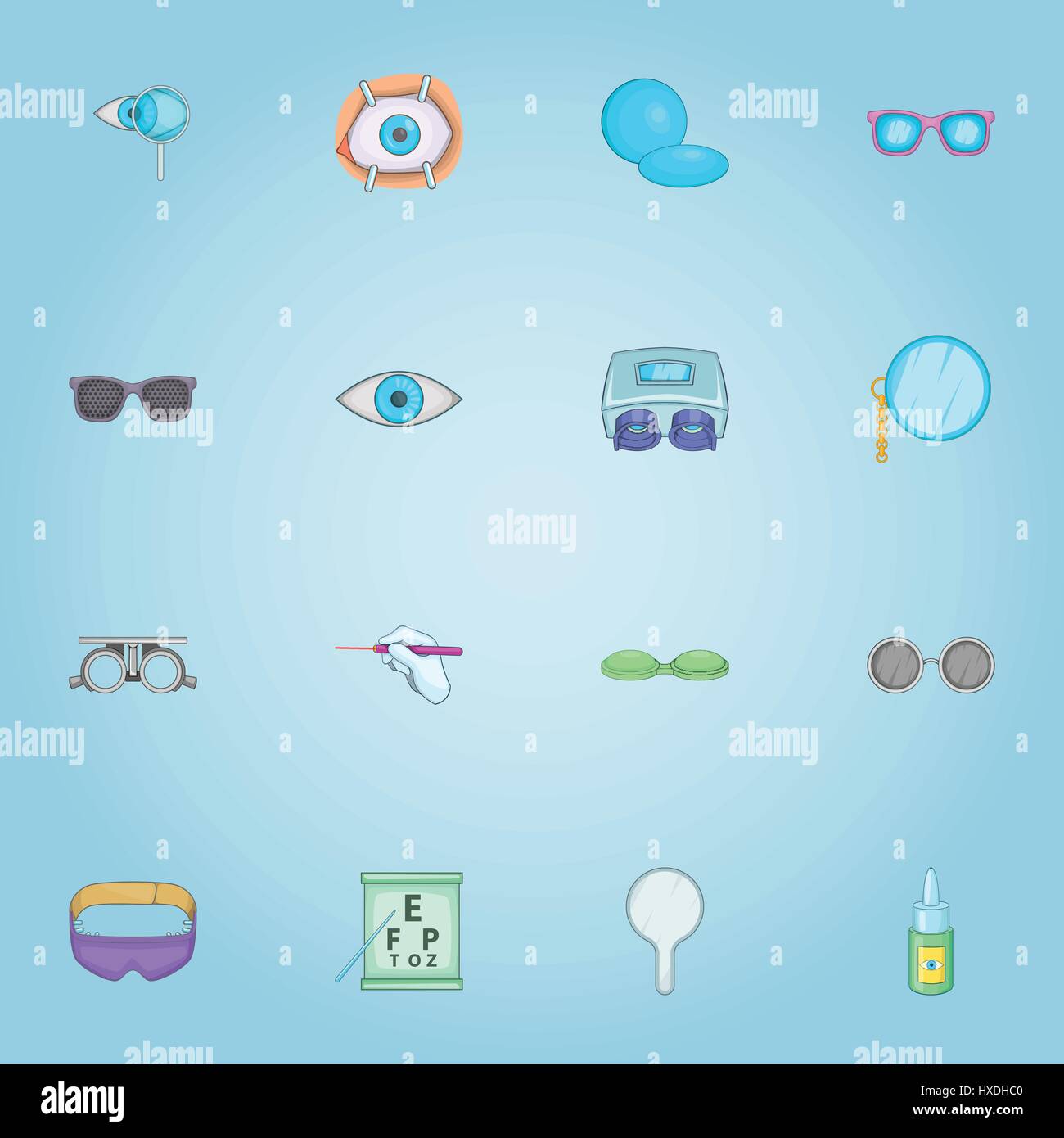 Vision icons set, cartoon style Stock Vector Image & Art - Alamy