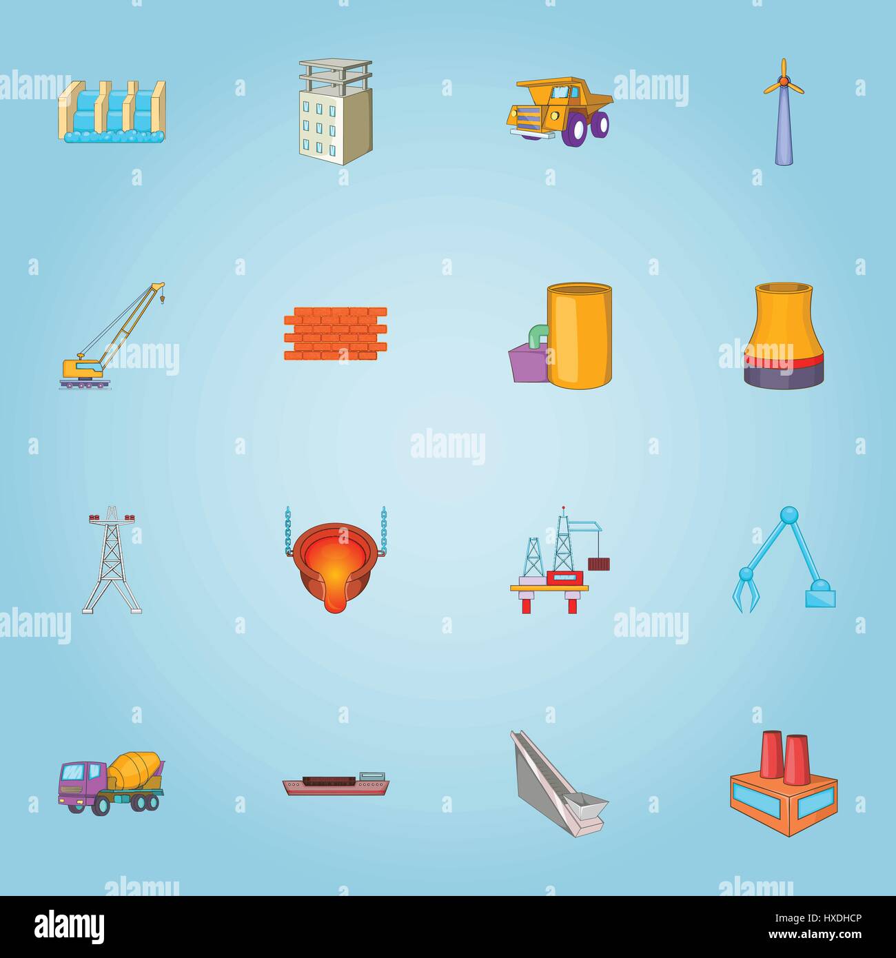 Production icons set, cartoon style Stock Vector Image & Art - Alamy