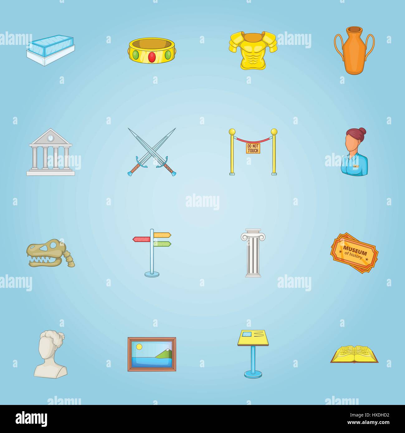Museum icons set, cartoon style Stock Vector Image & Art - Alamy