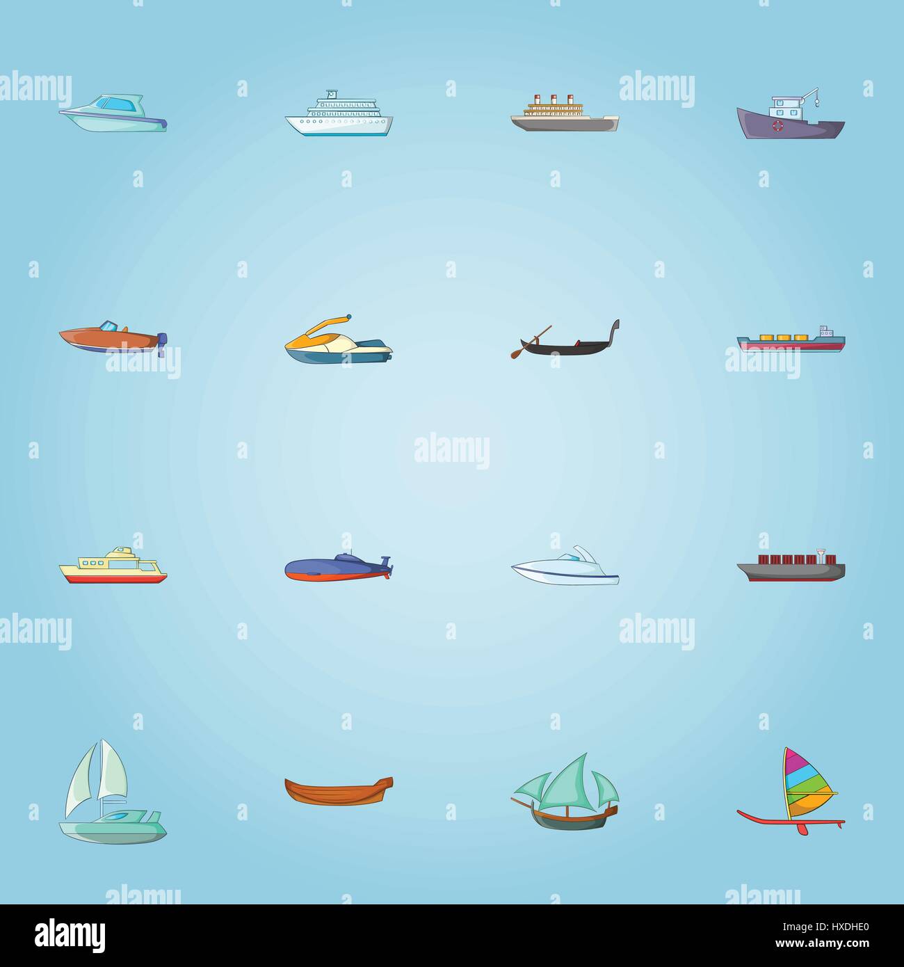 Ship icons set, cartoon style Stock Vector Image & Art - Alamy