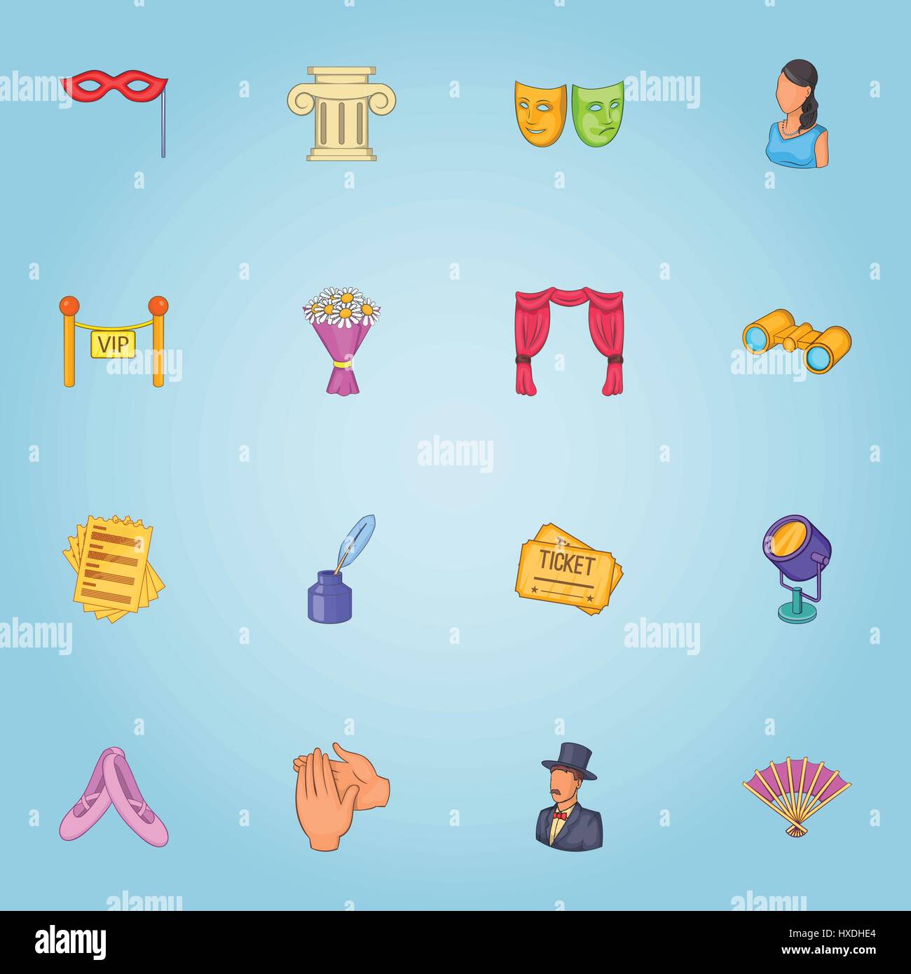 Theatre icons set, cartoon style Stock Vector Image & Art - Alamy