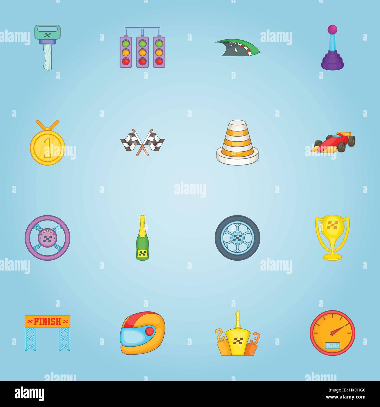 Race icons set, cartoon style Stock Vector Image & Art - Alamy