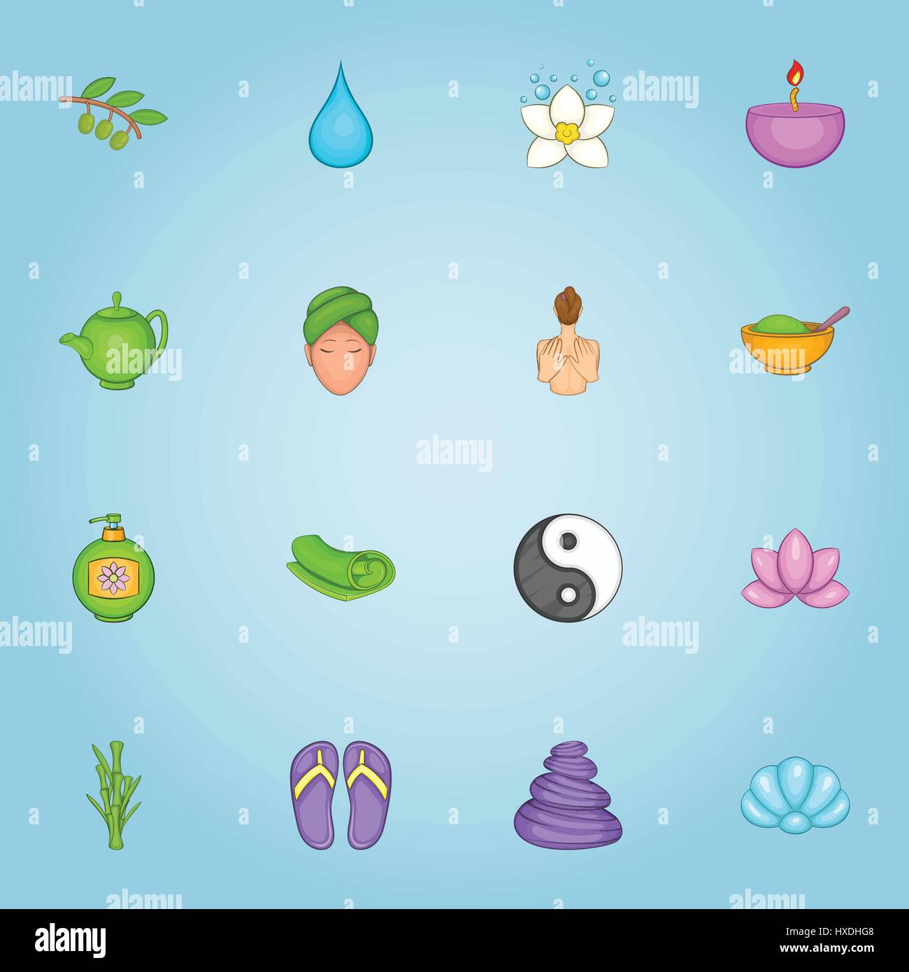 Spa care icons set, cartoon style Stock Vector Image & Art - Alamy
