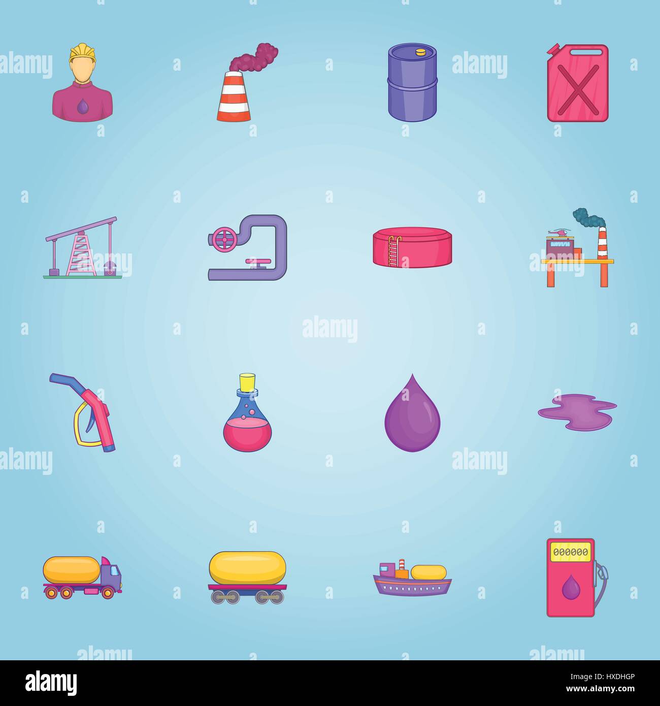 Oil production icons set, cartoon style Stock Vector Image & Art - Alamy