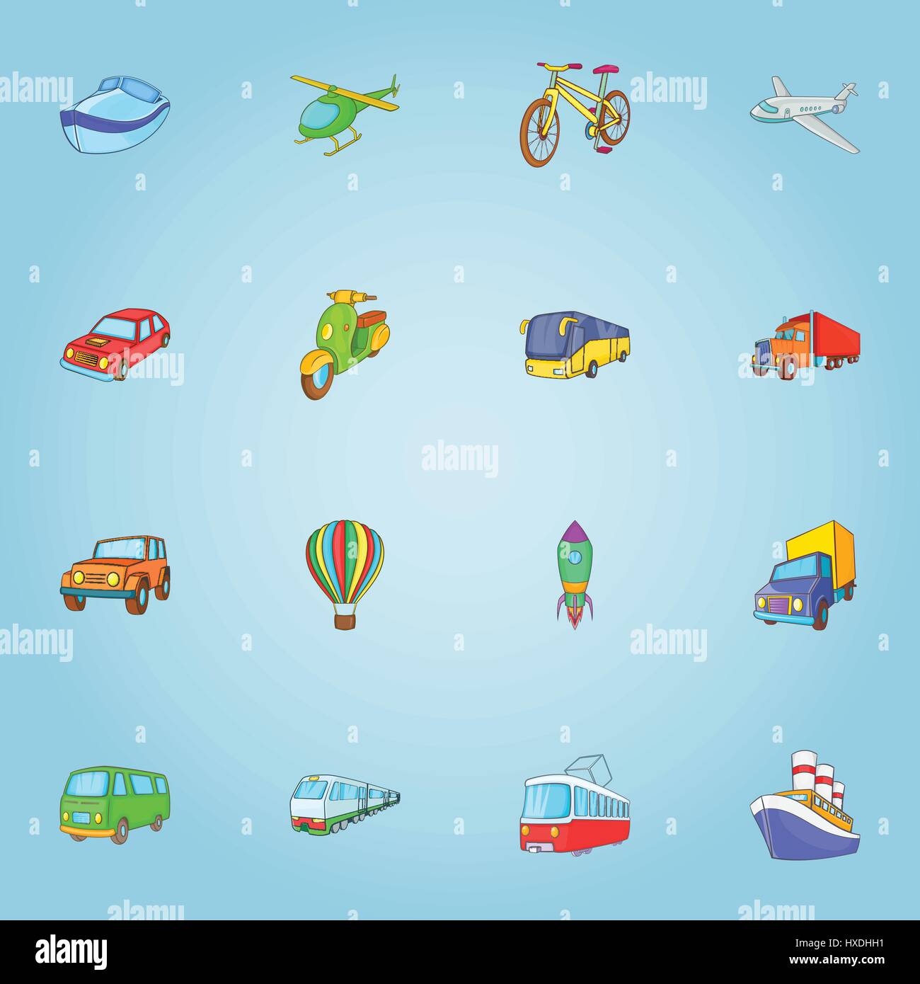 Transport icons set, cartoon style Stock Vector Image & Art - Alamy