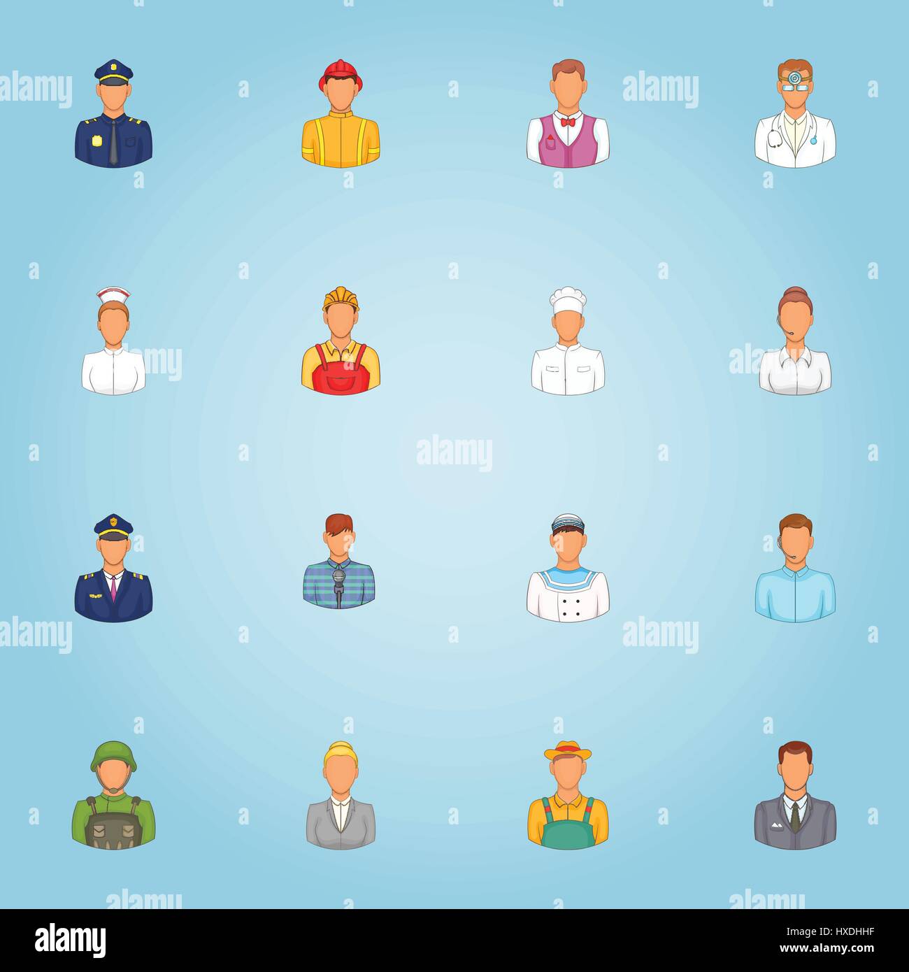 Profession icons set, cartoon style Stock Vector Image & Art - Alamy