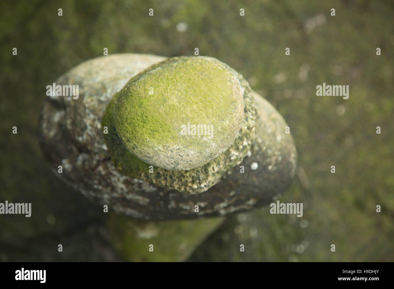 High angle view meditative mindset rocks Stock Photo - Alamy