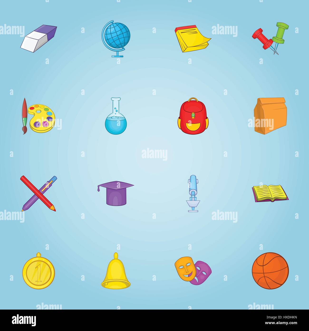 School icons set, cartoon style Stock Vector Image & Art - Alamy