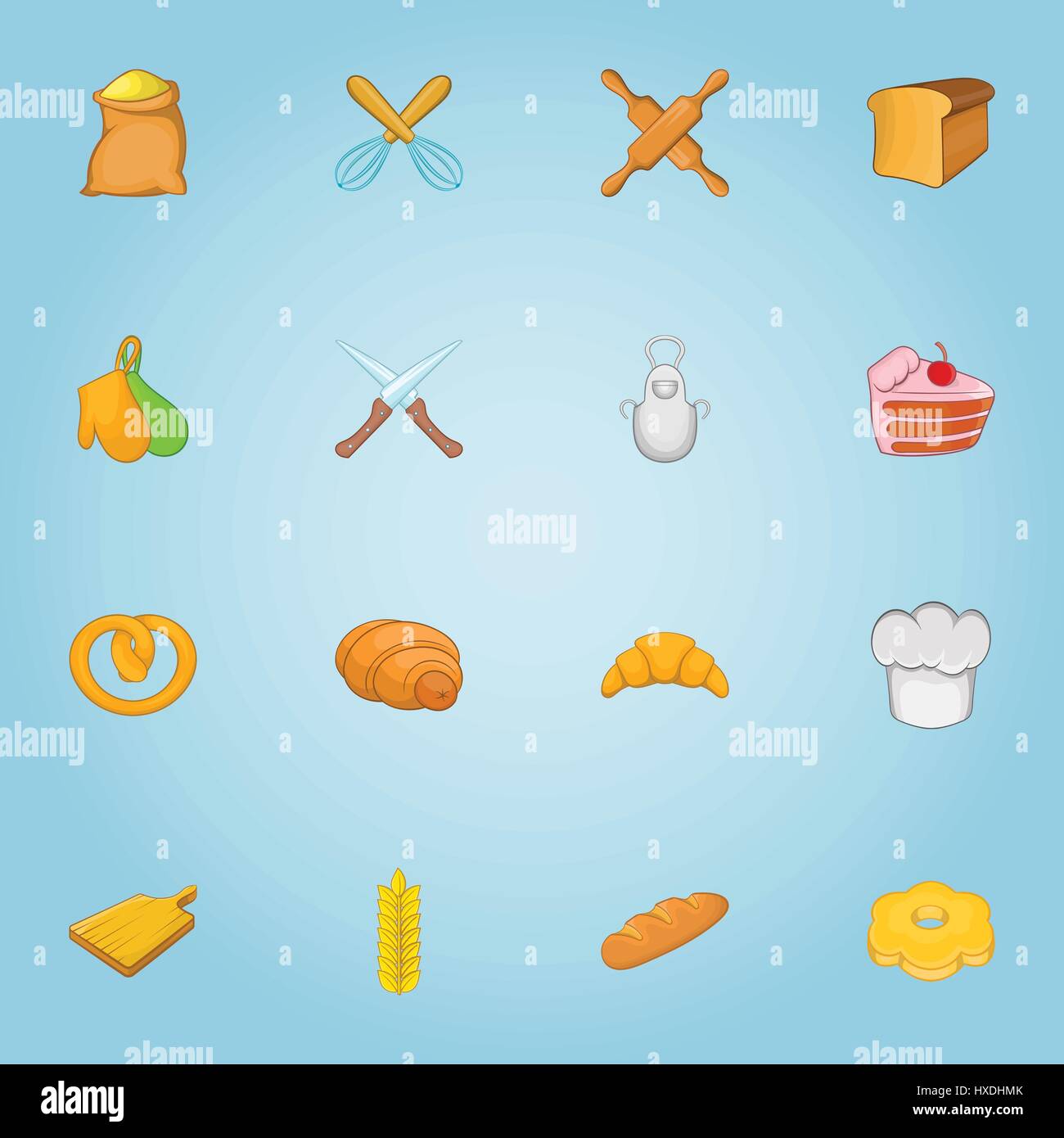 Patisserie icons set, cartoon style Stock Vector Image & Art - Alamy