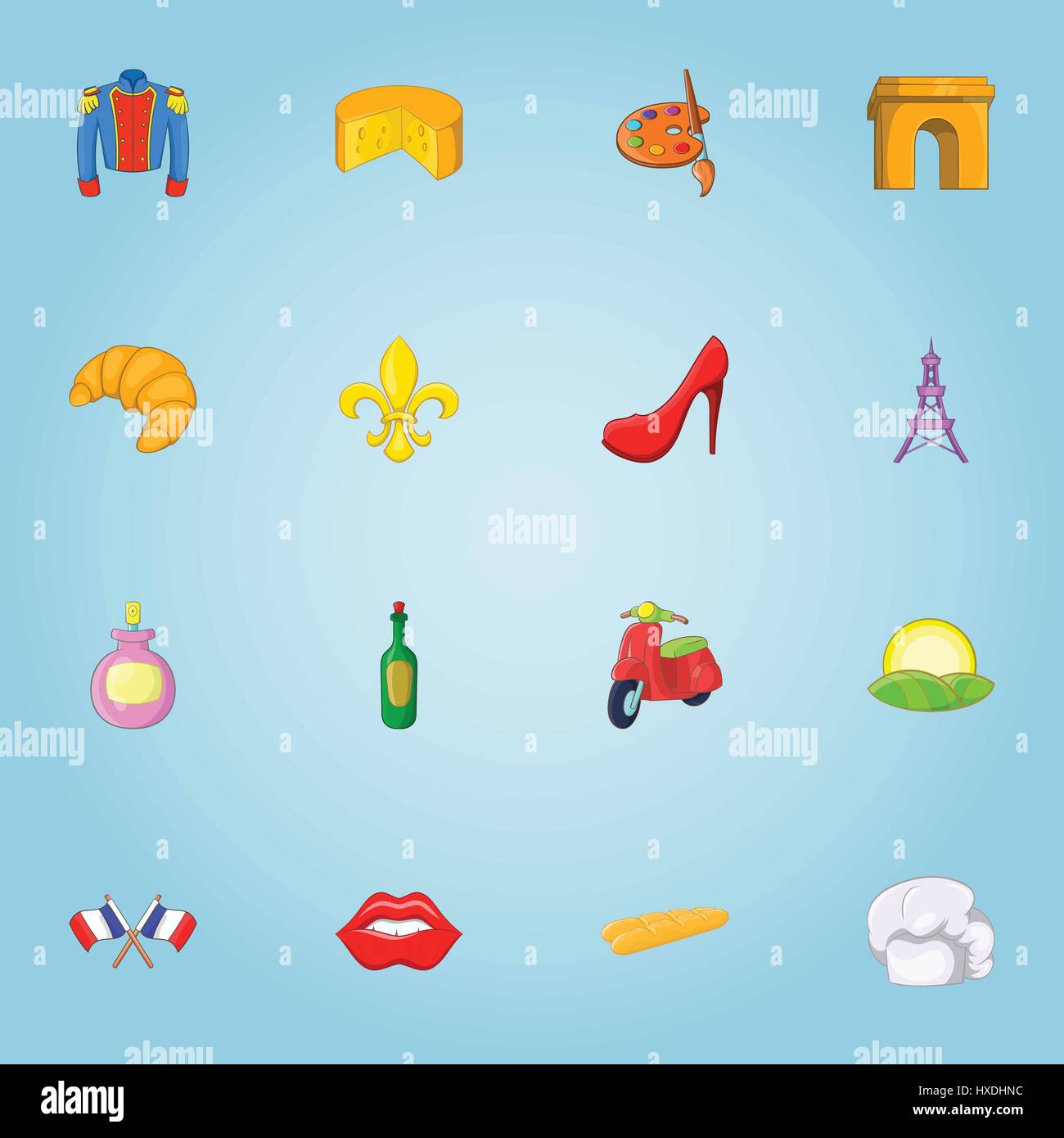 France icons set, cartoon style Stock Vector Image & Art - Alamy