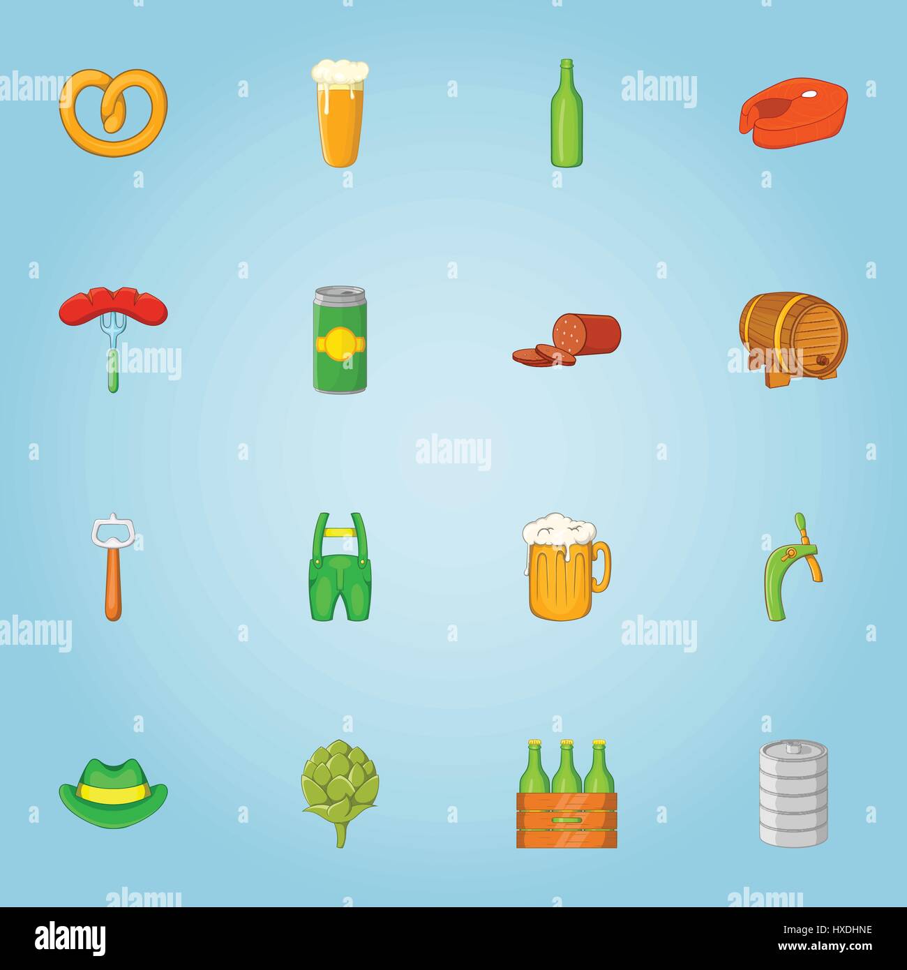 Beer alcohol icons set, cartoon style Stock Vector Image & Art - Alamy