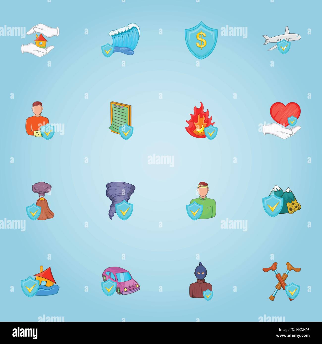 Accident icons set, cartoon style Stock Vector Image & Art - Alamy