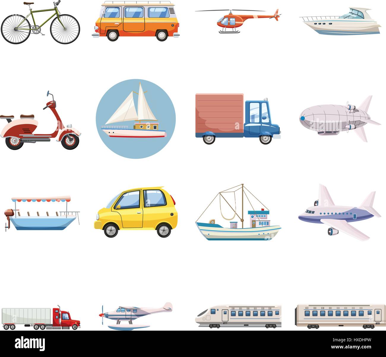 Transportation icons set, cartoon style Stock Vector Image & Art - Alamy