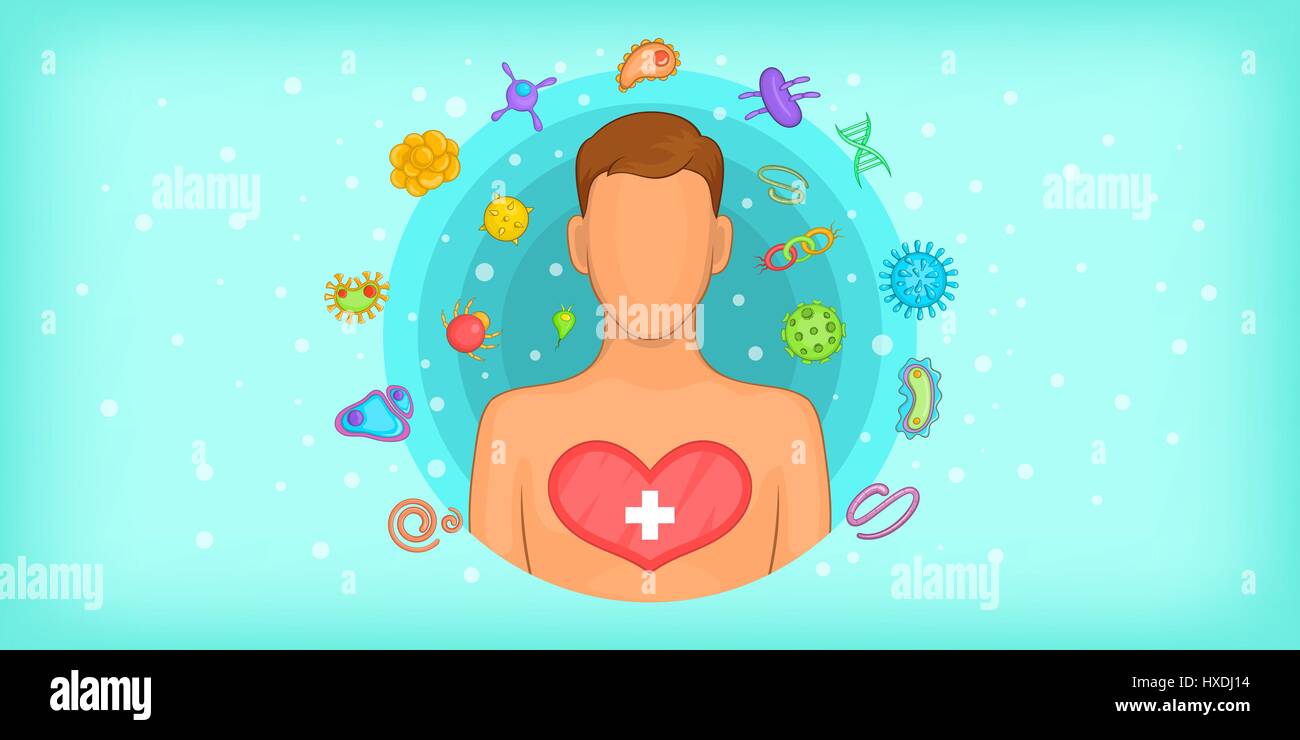 Virus horizontal banner man, cartoon style Stock Vector Image & Art - Alamy