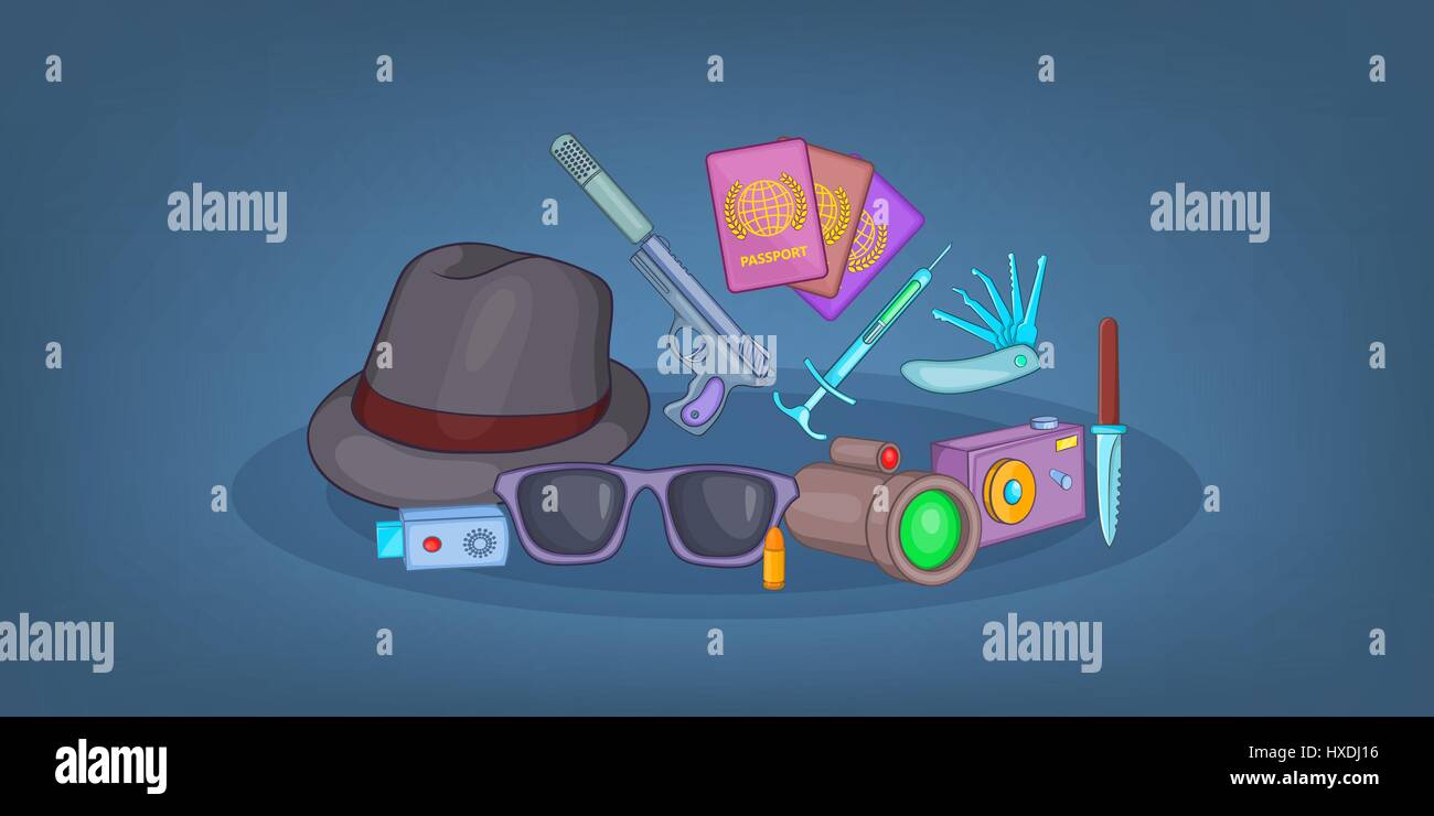 Spy horizontal banner, cartoon style Stock Vector Image & Art - Alamy