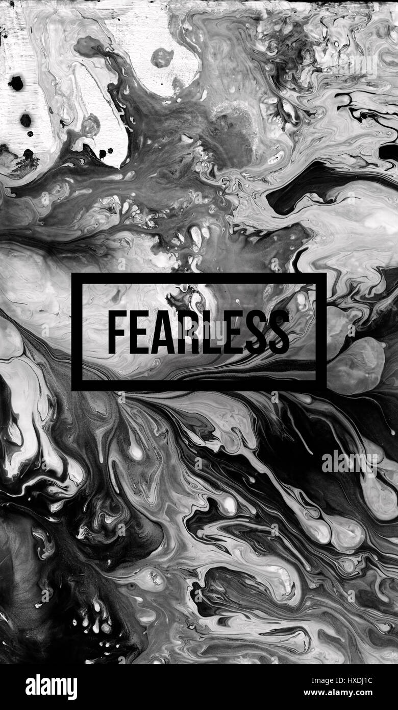 Fearless motivational quote on abstract liquid background Stock Photo ...