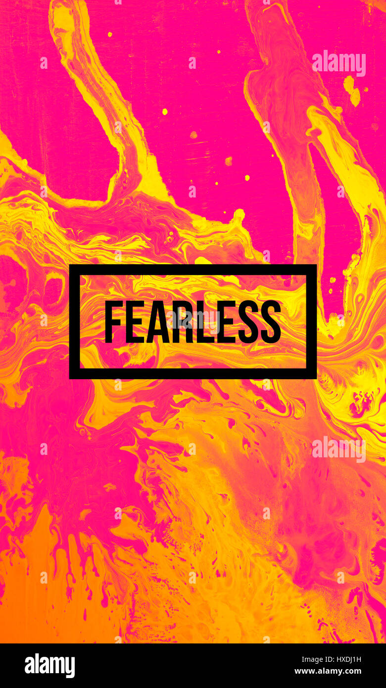 Fearless motivational quote on abstract liquid background Stock Photo ...