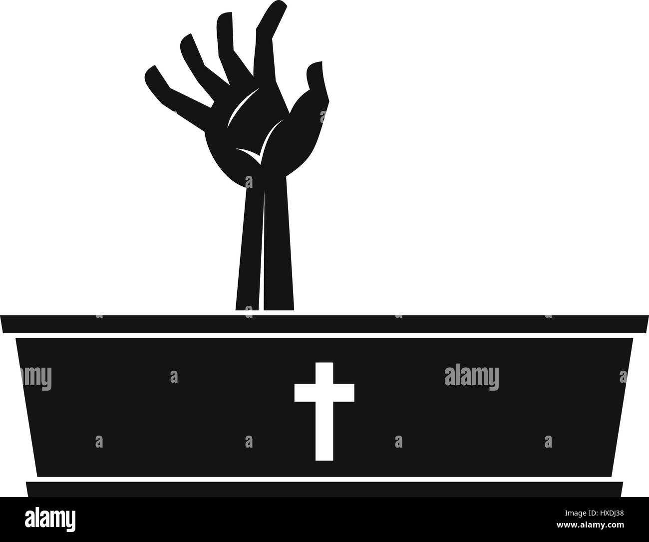 Zombie hand coming out of his coffin icon Stock Vector Image & Art - Alamy