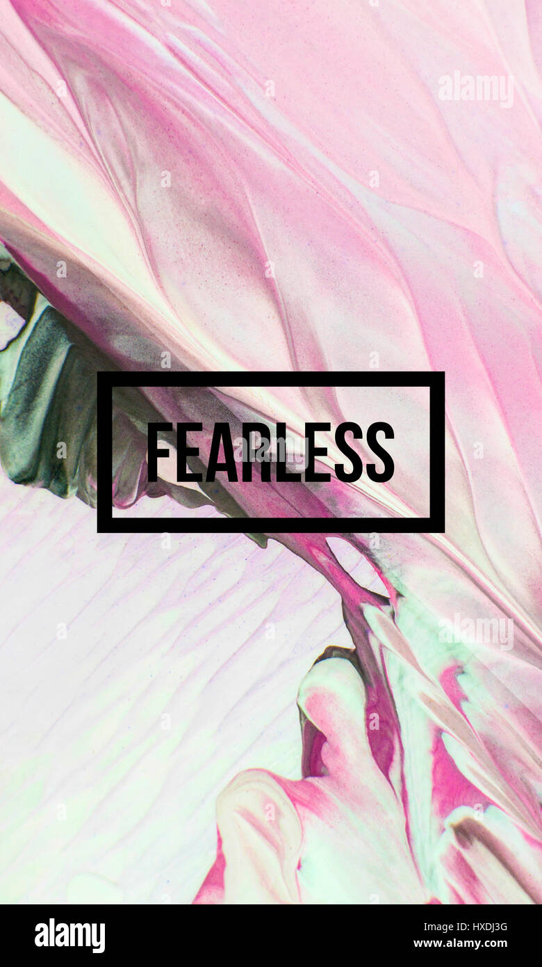 Fearless motivational quote on abstract liquid background Stock Photo ...
