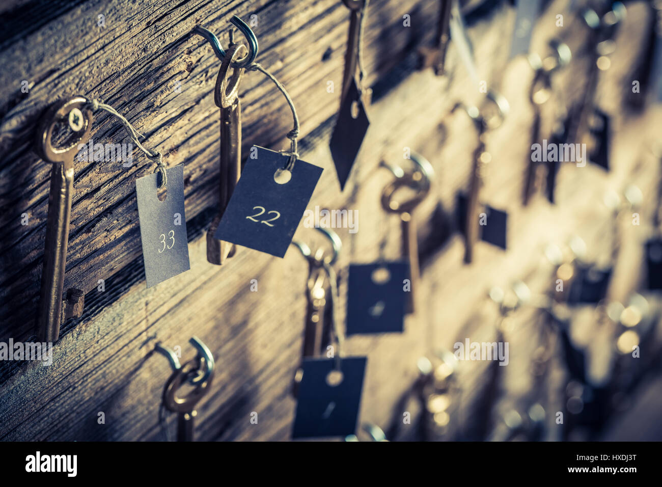 Old hotel with keys for rooms Stock Photo - Alamy
