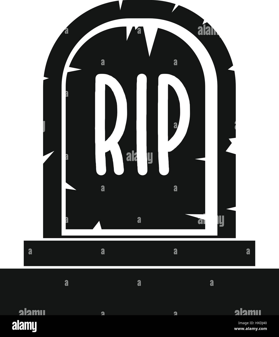 Gravestone with RIP text icon, simple style Stock Vector Image & Art ...