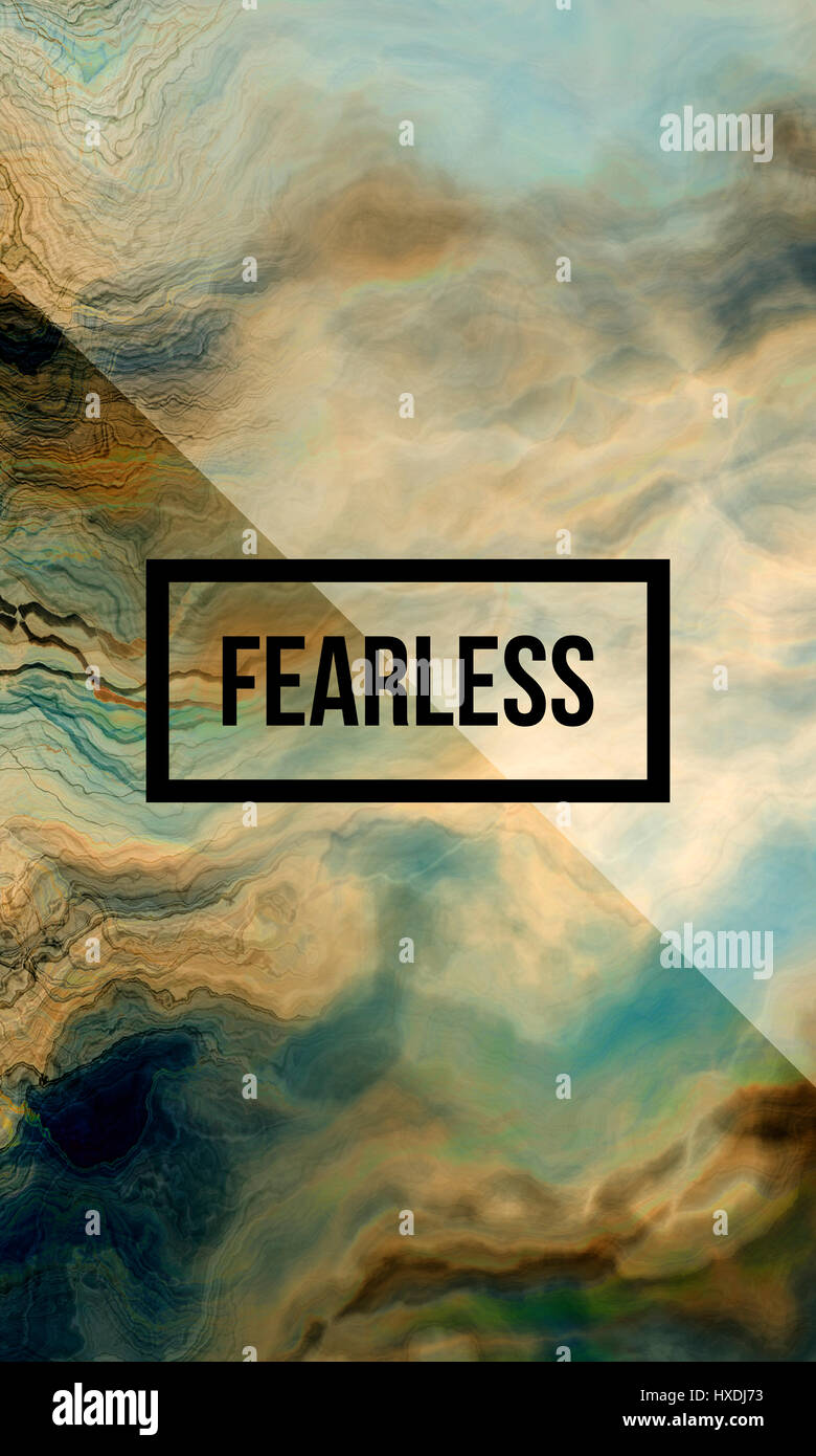 Fearless motivational quote on abstract liquid background Stock Photo ...