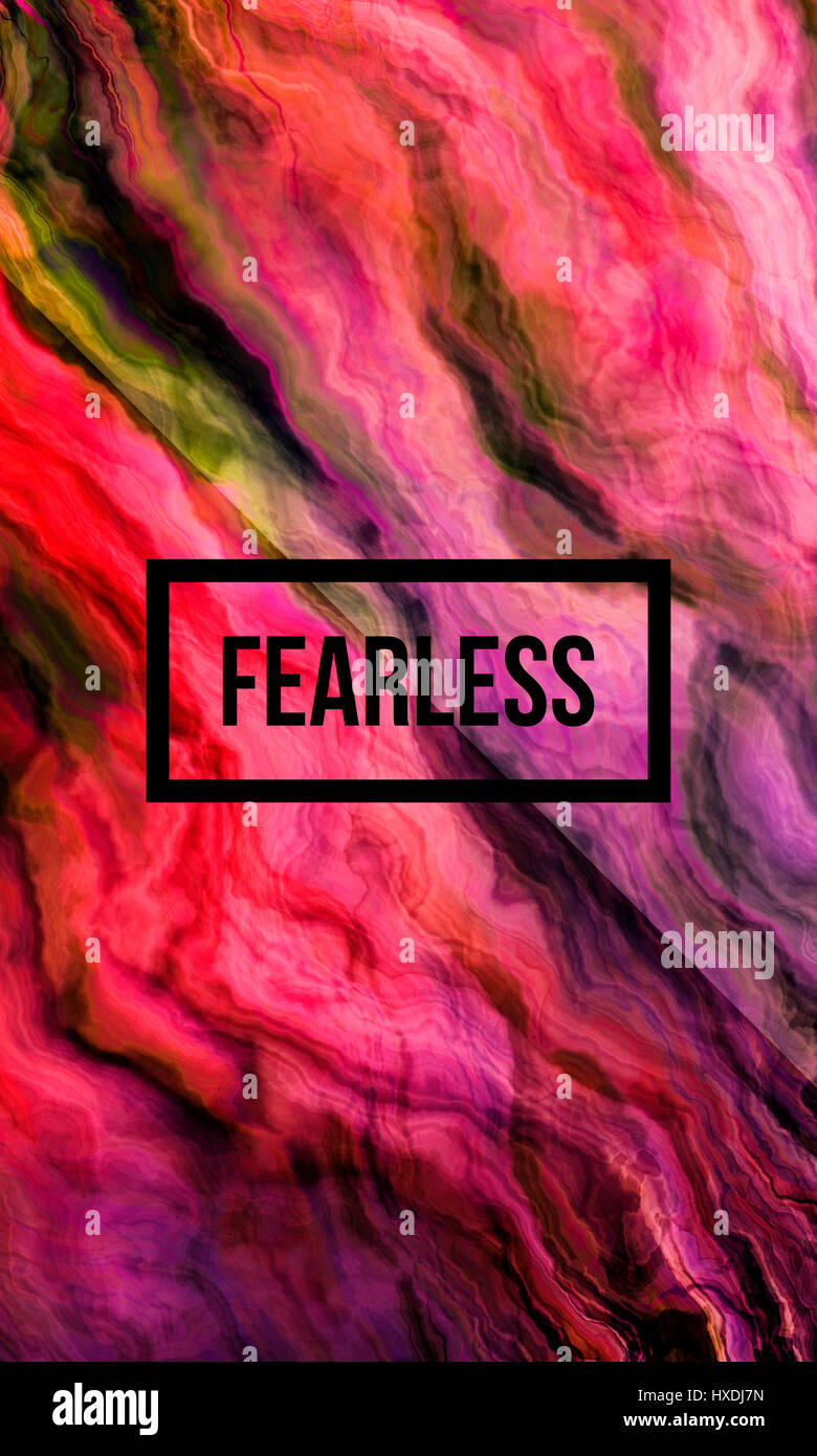 Fearless motivational quote on abstract liquid background Stock Photo ...
