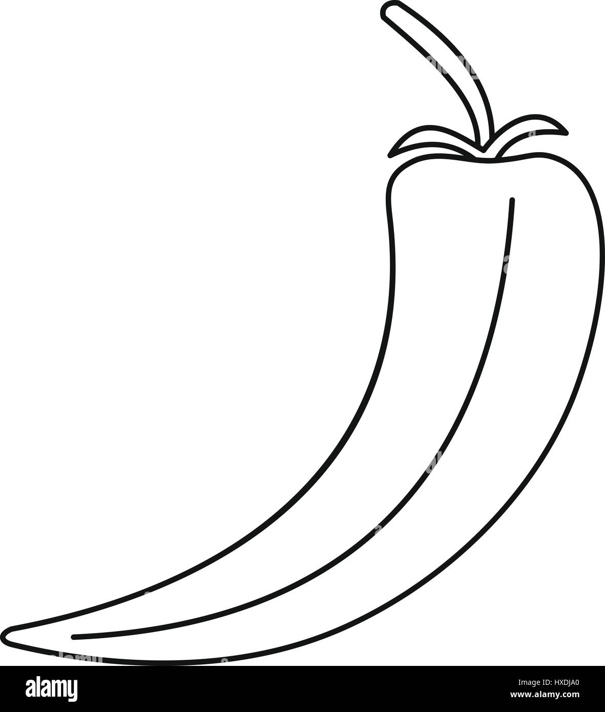 Pepper icon, outline style Stock Vector Image & Art - Alamy