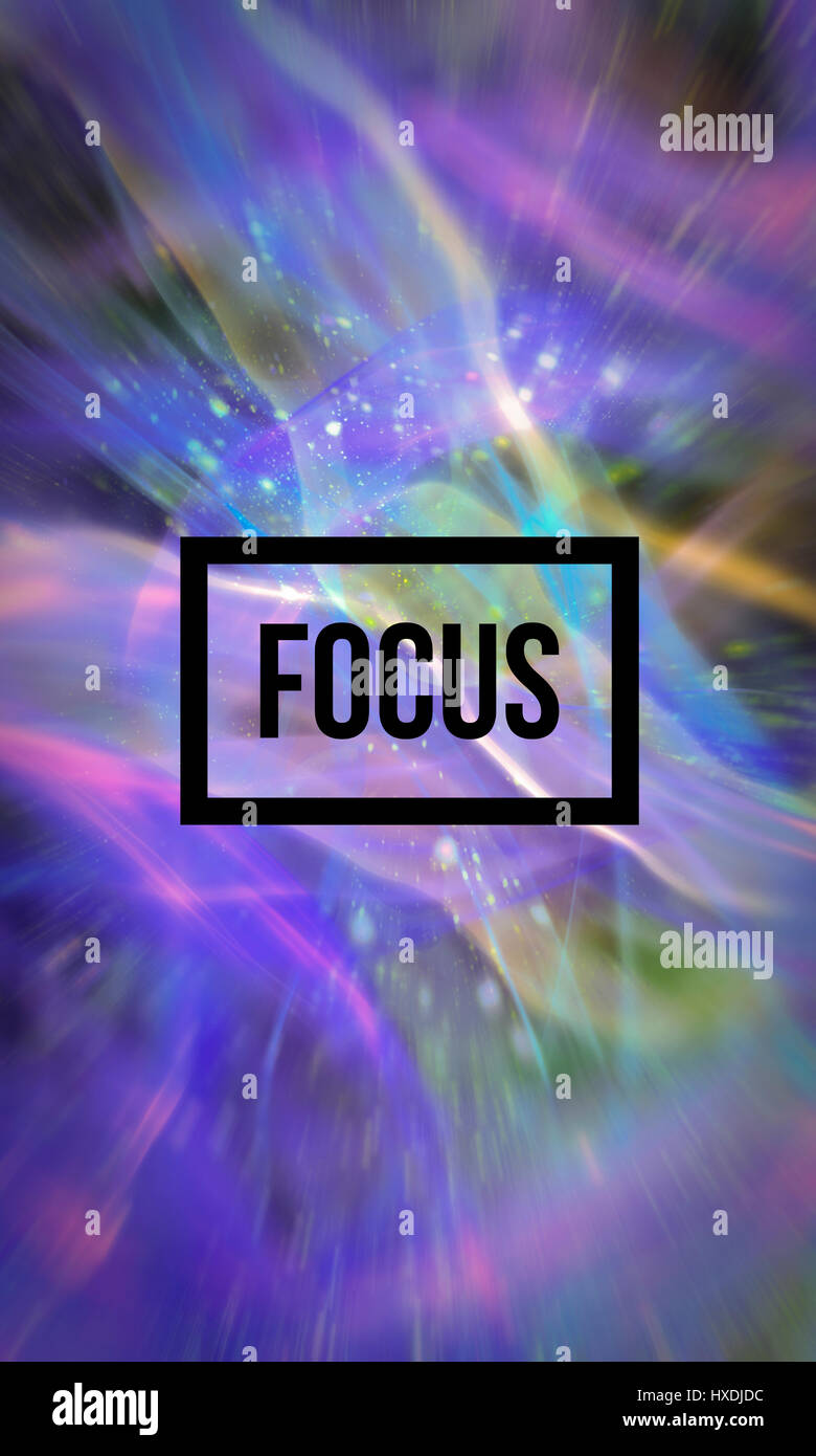 Focus motivational quote on abstract liquid background Stock Photo - Alamy
