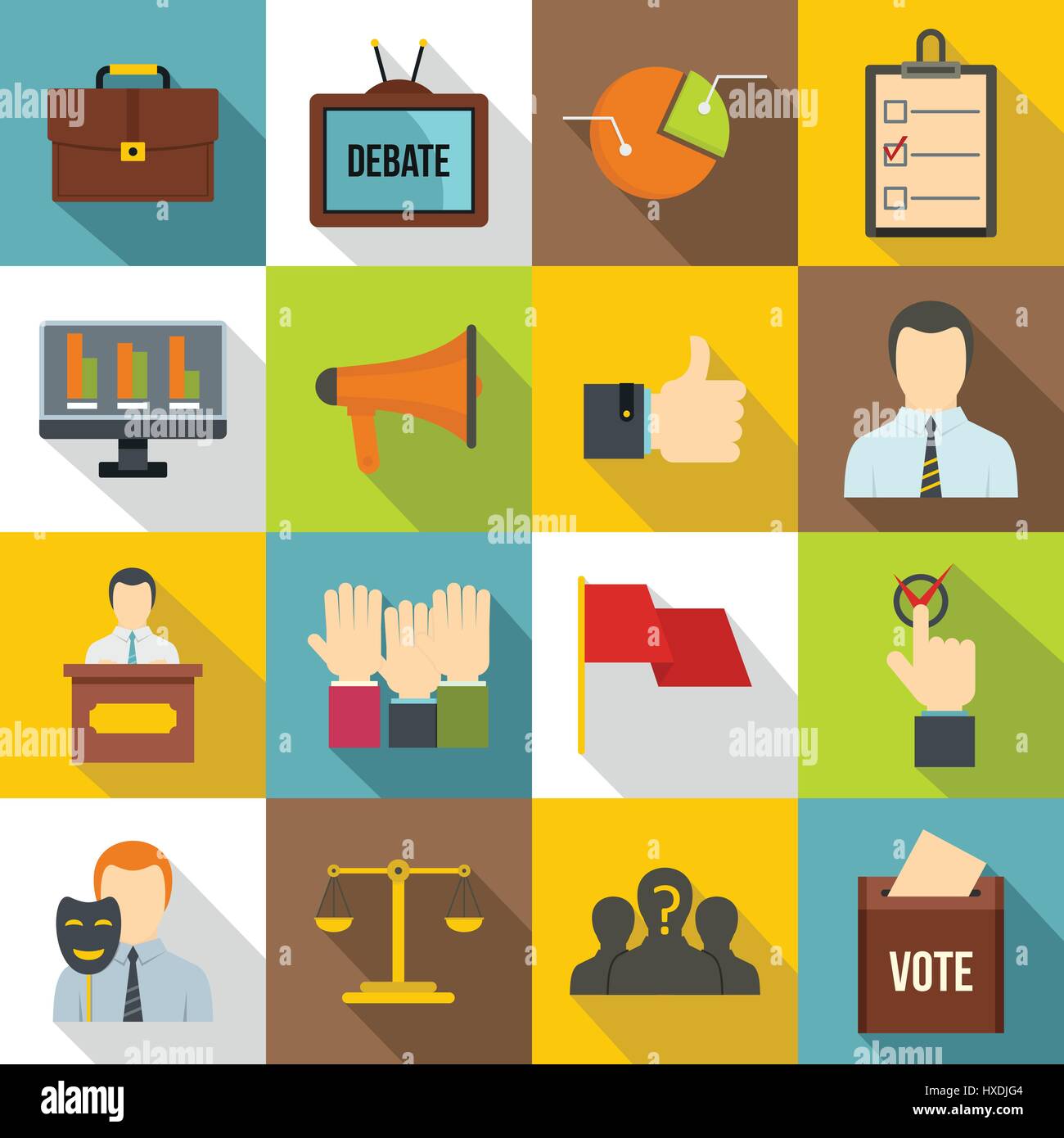 Election voting icons set, flat style Stock Vector Image & Art - Alamy